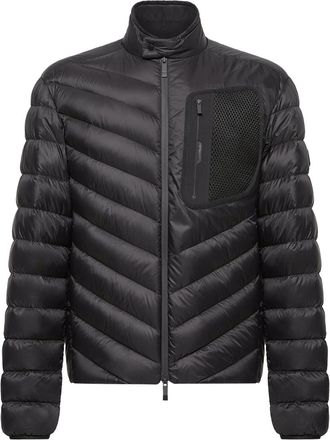 Moncler Moncler Mackinac Diagonal-quilted Down Biker Jacket, Men, Black, Size: 1