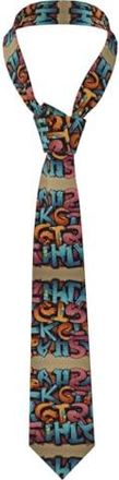 Generic Cravate Homme Lettres Gribouill&eacute;es &Eacute;l&eacute;gant Tie Tendance Cravate DAffaires Pour &Eacute;v&eacute;nements Mariage Affaires