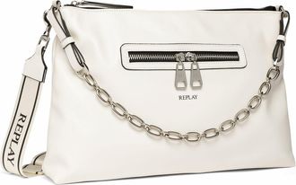 Replay Replay Damen Schultertasche mit Tragegurt, Weiß (Dirty White 002), Onesize