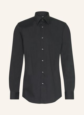 HUGO BOSS Hemd Hank Slim Fit schwarz