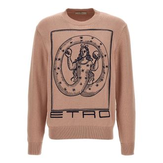 Etro Bestickter Baumwollpullover - - Knitwear - Herren - Rosa - XL