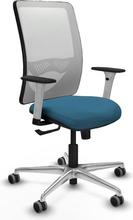 Piqueras y Crespo Idealer Arbeitsstuhl Zulema mit wei&szlig;en und schwarzen Armlehnen, h&ouml;henverstellbare Lendenwirbelst&uuml;tze, ausgestattet mit 3 Positionen und Schneidschaum,