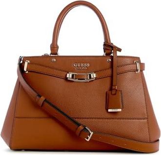Guess Silvye Luxury Satchel, Cartable Femme, Cognac, Taille Unique