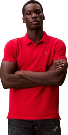 Calvin Klein Herren SS Monogram Pique Polo LV040EM269 S/S Polo, RED (Adrenaline Rush), XL, Rot (Adrenaline Rush), XL