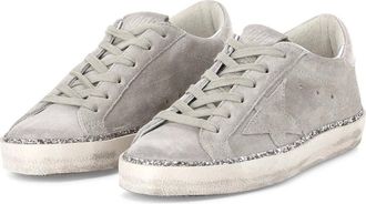 Golden Goose Femme, Chaussures, Gris, Taille: 41 EU Baskets en velours avec ornements de bijoux