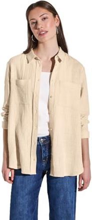 Street One A345531 Chemisier avec Poches de Poitrine, Velours cr&egrave;me, 42 Femmes