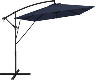 ML Design ML-Design Parasol D&eacute;port&eacute; &Oslash;330 cm Bleu Marine en Aluminium avec Manivelle, Protection UV50+ Tissu Imperm&eacute;able, Mod&egrave;le Inclinable et Pivotant 360&deg;