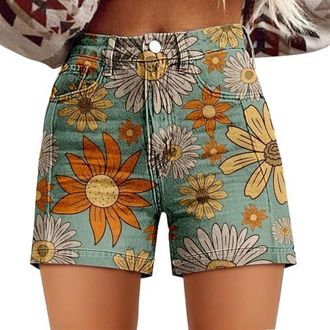 Generic Short en jean extensible pour femme avec ourlet retourn&eacute; Bengaline d&eacute;contract&eacute; au quotidien Pantalon de combat d&eacute;contract&eacute; pour la plage, la gym, la m