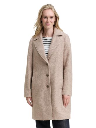 Tom Tailor Tom Tailor Damen Boucl&eacute; Mantel mit Reverskragen