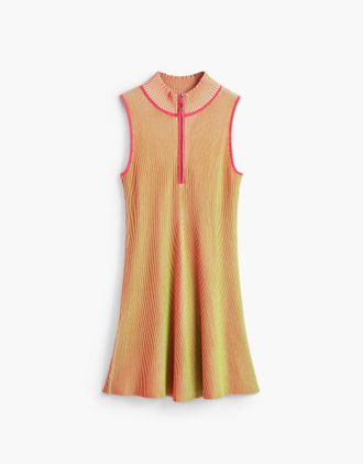 Desigual schimmerndes Strickkleid mit Rei&szlig;verschluss in Gelb