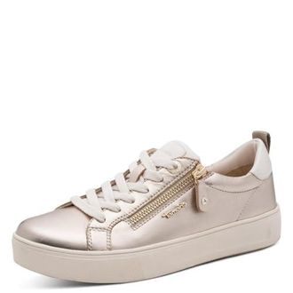 Tamaris Comfort Baskets Femme Plates avec Fermeture &eacute;clair Loisirs, Lt Gold, 42 EU