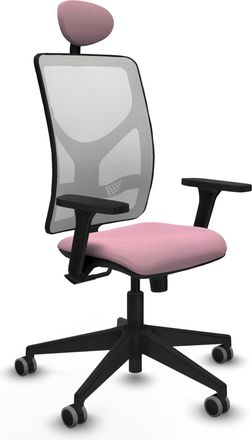 Piqueras y Crespo Schreibtischstuhl mit Rollen, Rosa, mit 3D-Armlehnen, h&ouml;henverstellbare Lendenwirbelst&uuml;tze und festes Kopfteil, ausgestattet mit 3 Positionen und Schn