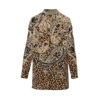 Etro Chemise en Soie Imprim&eacute;e - Homme - Chemises - Brun - Taille: 42 FR