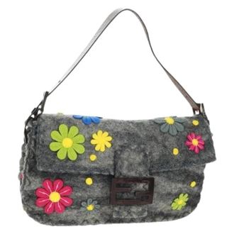 Fendi Pre-owned Woll-Umh&auml;ngetasche - - Pre-owned - Damen - Grau - ONE SIZE