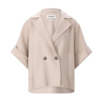Max Mara Femme, Manteaux, Beige, Taille: 46 FR Manteau court crois&eacute;