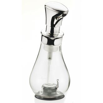 Cuisipro Schaum Seifenspender Chrom 390 ml, Pump-Schaumspender Seife mit 75% weniger Seifenverbrauch, rutschfester Sp&uuml;lmittelspender K&uuml;che mit Saugnapf, wieder