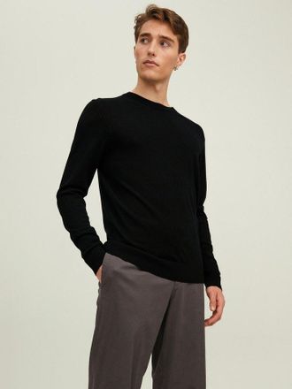 Jack & Jones Rundhalspullover JPRBLAMARK MERINO KNIT CREW NECK LN Wolle, regular fit