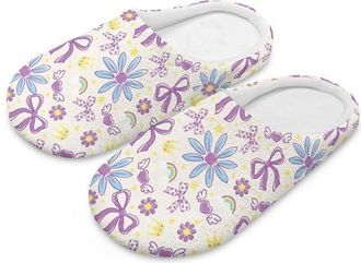 Coloranimal Chaussons de spa pour invit&eacute;s - Jetables et r&eacute;utilisables - Antid&eacute;rapants - Bout ferm&eacute;, Fleur avec noeud papillon, 35.5/36.5 EU