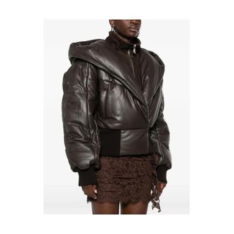 The Attico Gesteppte Lederjacke - - Jackets - Damen - Braun - S