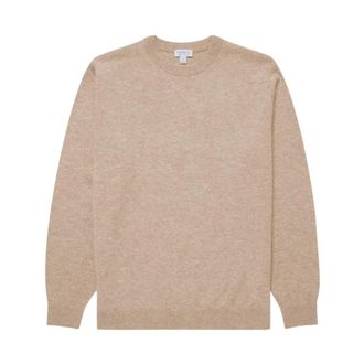 Sunspel Cashmere Crew - - Knitwear - Herren - Beige - XL