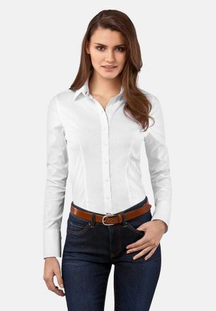 Vincenzo Boretti Klassische Bluse tailliert stretch
