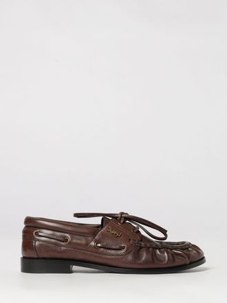 Saint Laurent Le Loafer Bateau Bootsschuhe aus Leder mit YSL-Monogramm