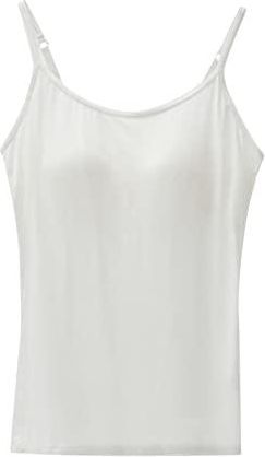 Generic Gilet sans manches pour femme - L&eacute;ger - En coton - Avec soutien-gorge int&eacute;gr&eacute; - Col en U - Sans manches - Coupe ample - &Eacute;l&eacute;gant - D&eacute;contract&eacute; - En mou