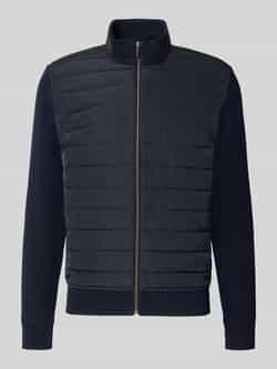 Bugatti Sweatjacke mit Stehkragen und Rei&szlig;verschluss