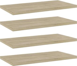 Generic 4X B&uuml;cherregal Brett Wandboard Wandregal Regal Regalboden Wand Board Ablage H&auml;ngeregal Schweberegal Sonoma-Eiche 40x20x1,5cm Holzwerkstoff