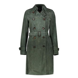 Moorer Stilvolle Lederjacke mit Logodetails - - Coats - Damen - Gr&uuml;n - M