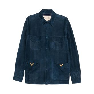 Valentino Viscose-Jacke mit Schleife - - Shirts - Herren - Blau - S