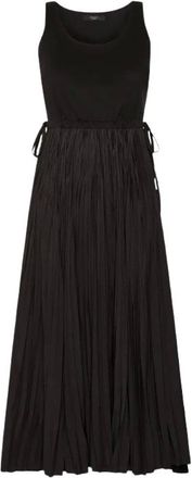 Max Mara Robe en jersey avec jupe pliss&eacute;e - Femme - Robes - Noir - Taille: 42 FR