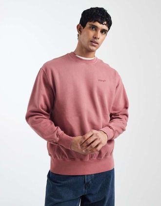 Levi's Authentic - St&uuml;ckgef&auml;rbtes Sweatshirt in verwaschenem Rot mit Rundhalsausschnitt