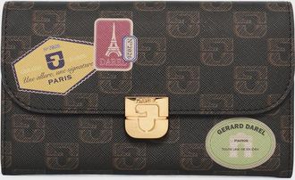 Gerard Darel Portefeuille en toile enduite et cuir sign&eacute; de patchs imprim&eacute;s - WALLET - Multicolore
