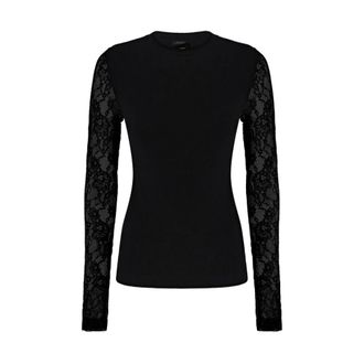 Pinko Pinko, Femme, Tops, Noir, Taille: 40 FR Haut &agrave; manches longues