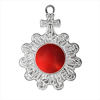 NKlaus Wand-Reliquiar 11,5cm Monstranz mit Steinen Behälter für Ihr Andenken Messing silber Hausaltar Relikthalter Handarbeit 2903