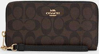 Coach Langes Portemonnaie Aus Signature-Canvas Mit Rundumreissverschluss