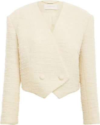 Zimmermann Femme, Vestes, Beige, Taille: 38 FR Luminosity Cropped Blazer