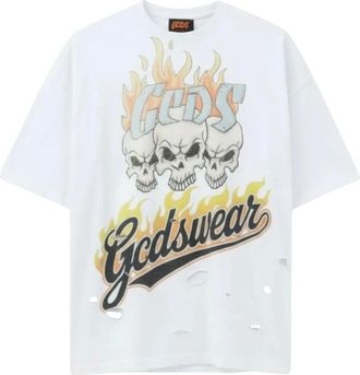 GCDS Gcds, Homme, Tops, Blanc, Taille: L T-shirt &agrave; Manches Courtes
