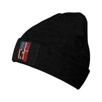 Generic Extensible Bonnet dhiver Tricot&eacute;, Mineur de Charbon avec Drapeau am&eacute;ricain, Universelle Casquette Tricot&eacute;, Tricoter Chapeau pour Femme, Cyclisme, Spor