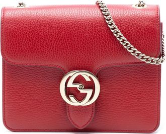 Gucci Hobo Bags - Small Dollar Calfskin Interlocking G Crossbody - Gr. unisize - in Rot - f&uuml;r Damen