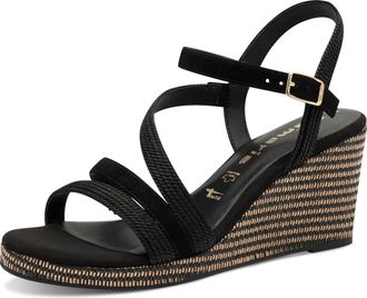 Tamaris Sandalette Damen Keilabsatz schwarz,EU 42