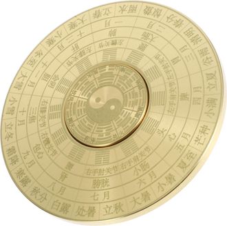 DOITOOL Traditioneller Chinesischer Kompass aus Messing Kompakt und Tragbar mit Drehbarem Doppel glasdesign Einzigartiges Vintage dekorationsspielzeug f&uuml;r Zuh