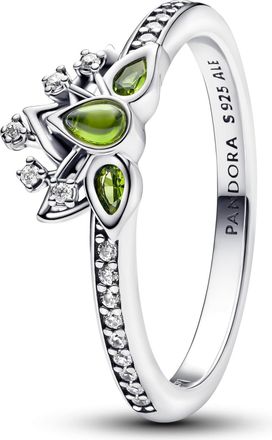 Pandora Disney Prinzessin Tiana Tiara-Ring aus Sterling Silber mit künstlichem Kristall und Zirkonia, Größe: 52, 193653C01-52
