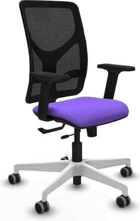 Piqueras y Crespo Hochklappstuhl mit 2D-Armlehnen, h&ouml;henverstellbare Lendenwirbelst&uuml;tze, ausgestattet mit Syncro/Traslack und Schneideschaum, mit Rollen 65 mm, Parkett,