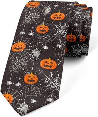 Generic Cravate Pour Hommes Orange Noir R&eacute;glable Tie &Eacute;troit Cravate Pour Mariage L&Eacute;cole Affaires