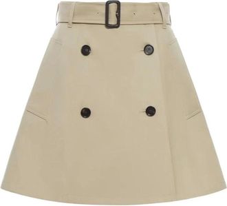 Burberry Femme, Jupes, Beige, Taille: 32 FR Trench Style A-Line Skirt