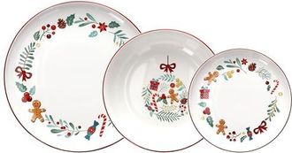 Tognana Carol, Geschirrset 18 Teile für 6 Personen, Porzellan, Weiß