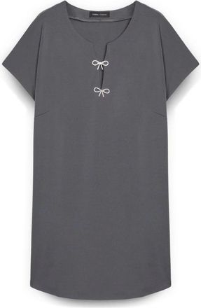 Fiorella Rubino Femme, Robes, Gris, Taille: 42 FR Robe Milano Stitch avec Noeuds