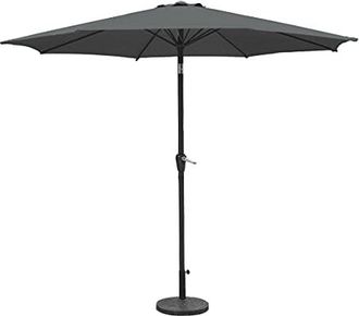 GardenKraft 14620 Gartenschirm, 2,7 m, Kipp- und Kurbelmechanismus, 6 Stahlrippen, UV-Schutz 30, strapazierf&auml;higes Polyester-Material, Anthrazit